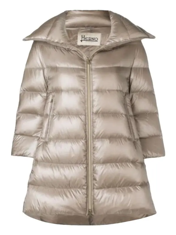 Herno Padded Zip-up Coat - Nude