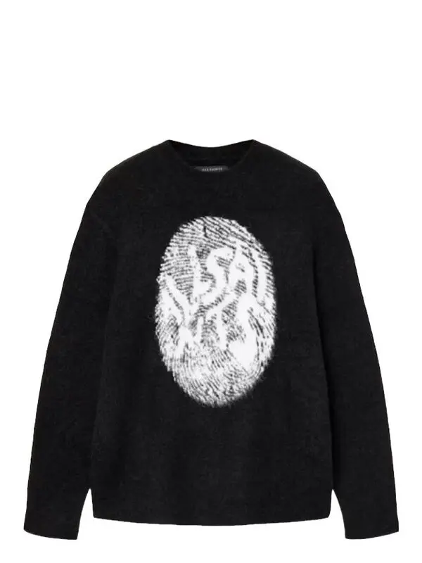 ALLSAINTS Graphic Crew Neck Knitwear - Black/off-white