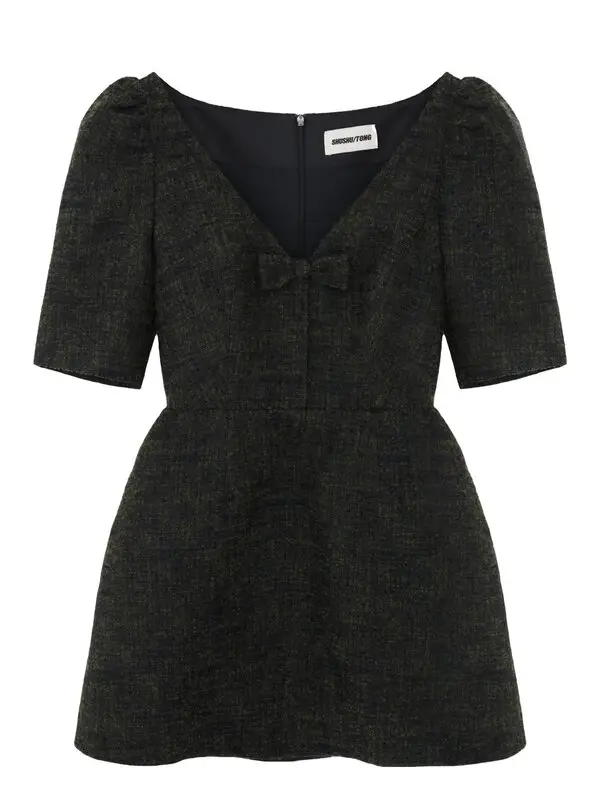 SHUSHU/TONG V-neck Bow Midi Dress - No