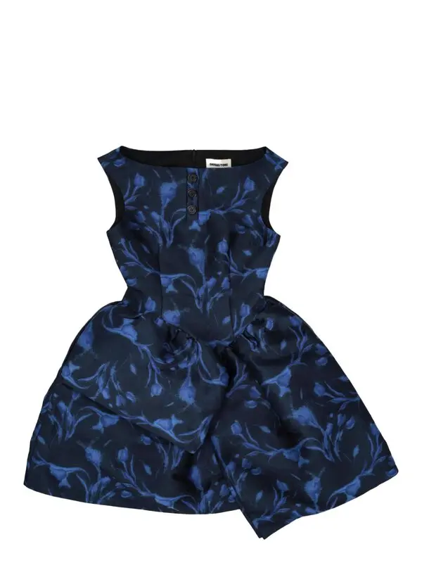 SHUSHU/TONG Asymmetric Panel Short Dress - Black