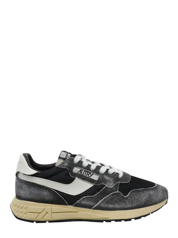 AUTRY Reelwind Distressed Low-top Sneakers - Black