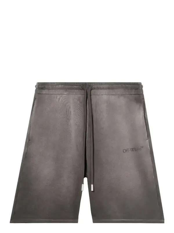Off-White Logo Embroidered Drawstring Shorts - Grey