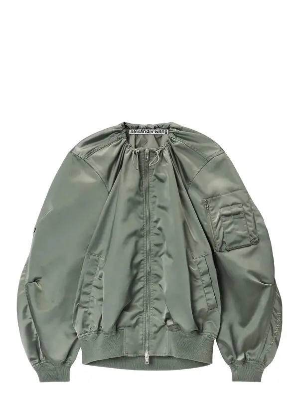Alexander Wang Zip Pocket Bomber Jacket - Flame Green