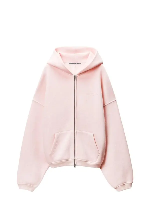 Alexander Wang Crystal Terry Zip Hoodie - Pink