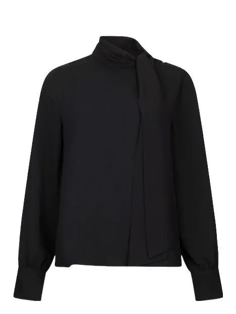 Liu Jo High Neck Blouse With Scarf Detail - Black