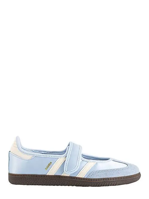 Adidas Samba Jane Satin And Suede Trainers - Crystal Sky Cream White