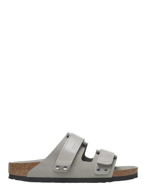 BIRKENSTOCK Uji Nubuck Leather Sandals - High Shine Stone Coin