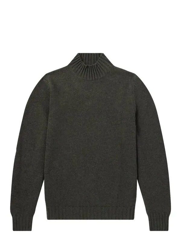 Fedeli Onda Wool And Cashmere-blend Turtleneck Sweater - Green