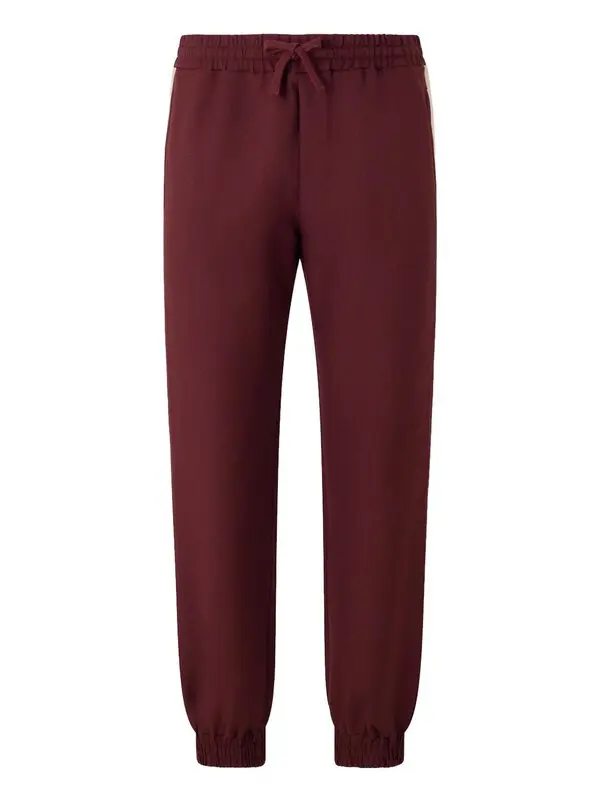 Valentino Garavani Vgold Striped Drill Sweatpants - Burgundy