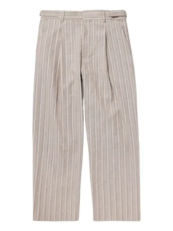 Nn07 Kay 10058 Wide-leg Pleated Herringbone Trousers - Brown