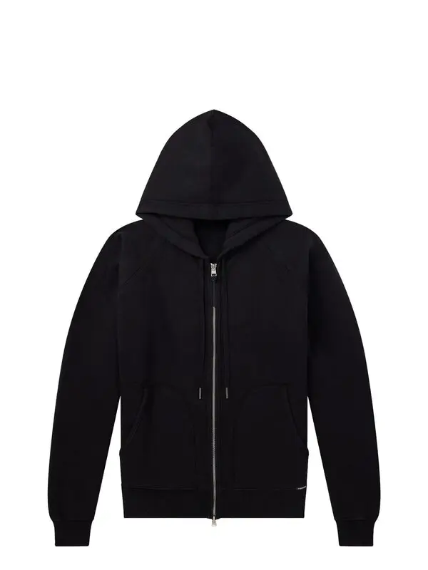TOM FORD Slim-fit Cotton-jersey Zip-up Hoodie - Black