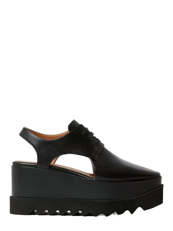 Stella McCartney Elyse Cut-out Wedge Derby Shoes - Black