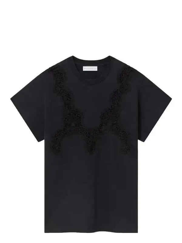 Stella McCartney Lace Detail T-shirt - Black