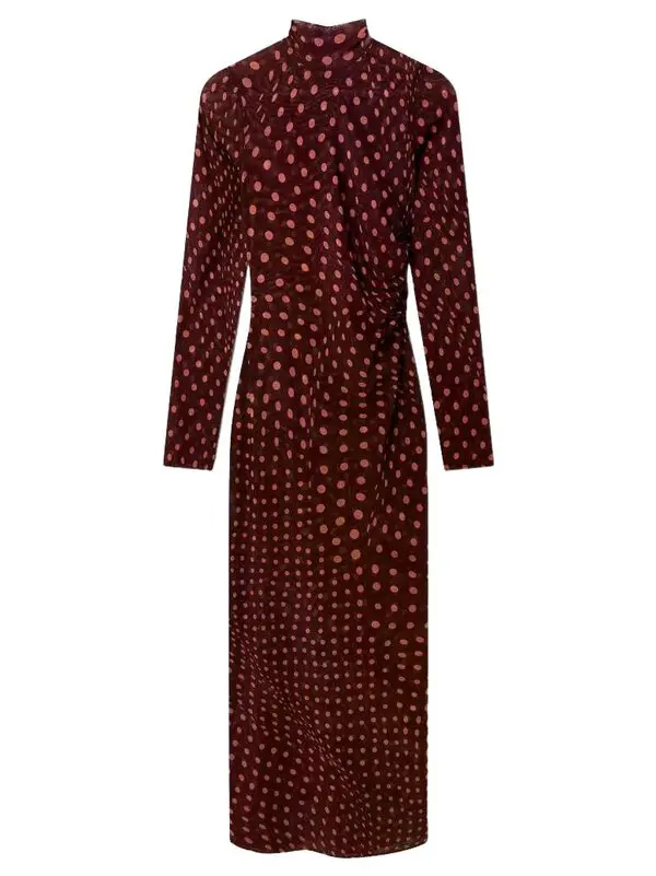 Stella McCartney Polka-dot Ruched Maxi Dress - Red