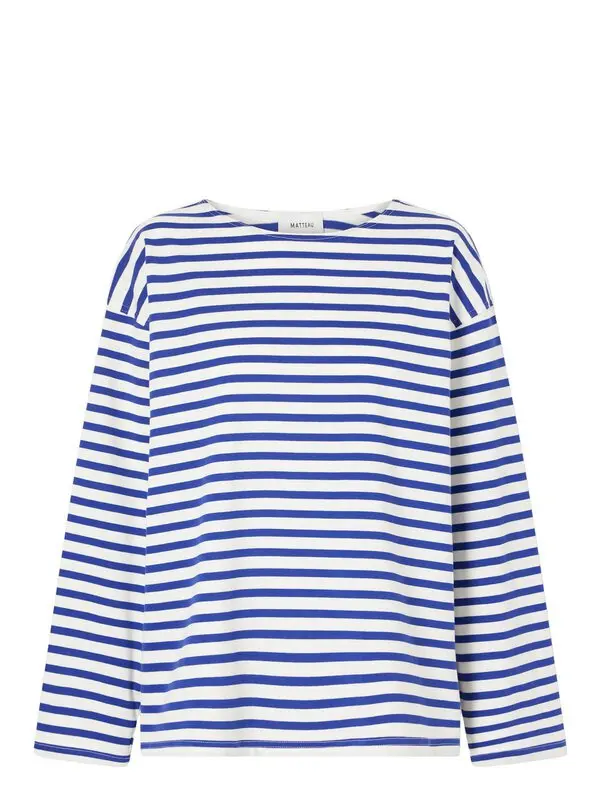 Matteau Breton Striped Cotton-jersey T-shirt - Blue