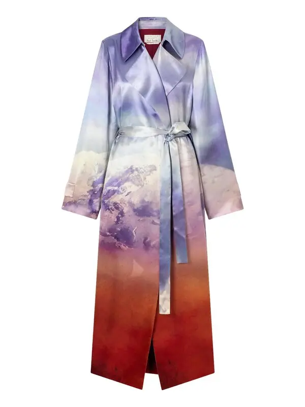 Gabriela Hearst Lyra Printed Silk-satin Coat - Blue