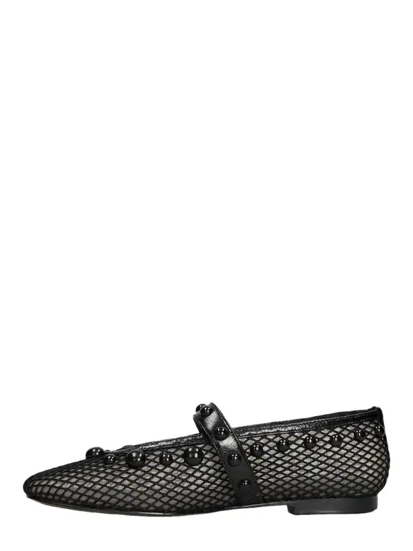 BIBI LOU Carinna Stud-embellished Mesh Ballet Flats - Black