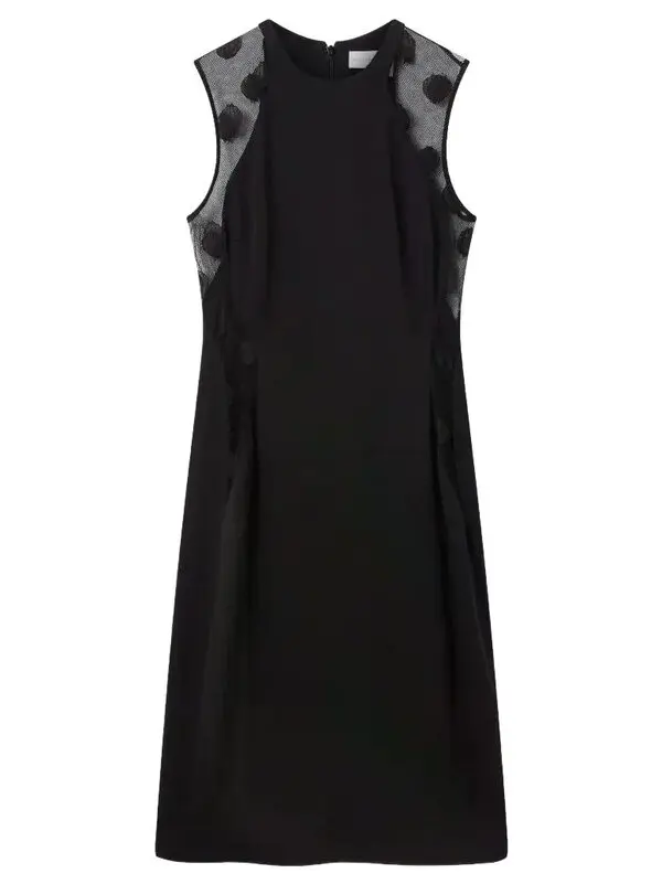 Stella McCartney Polka-dot Mesh Panel Mini Dress - Black