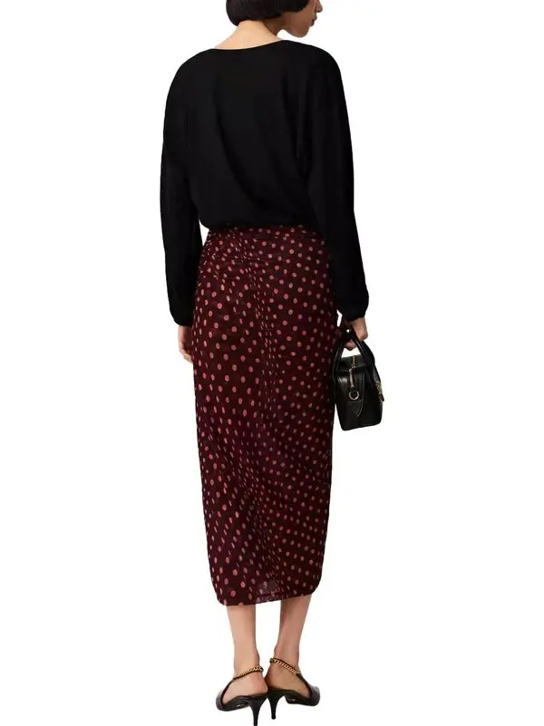 Stella McCartney Polka-dot Ruched Midi Skirt - Red