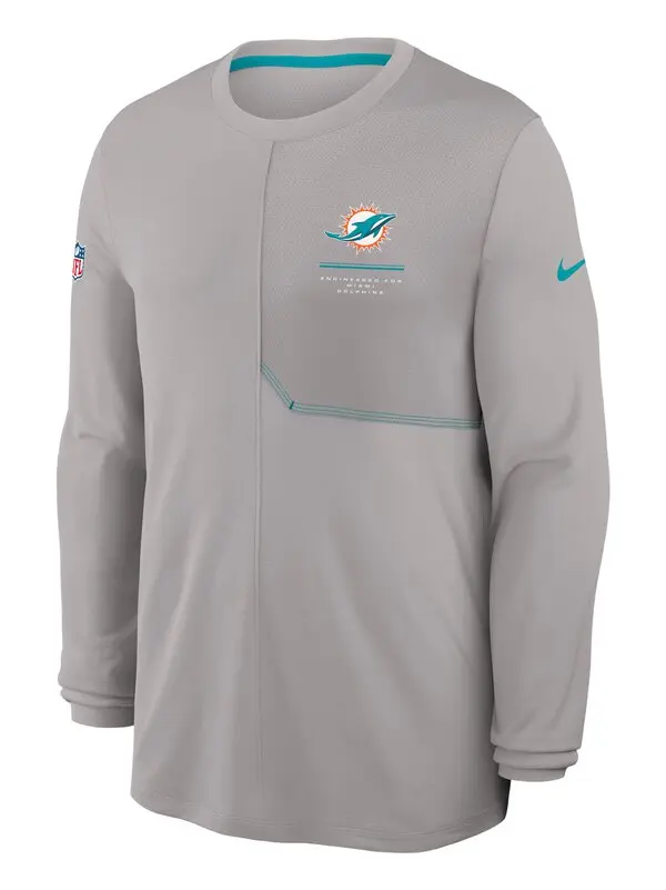 Nike Miami Dolphins Dri-fit Long-sleeve Top - Grey