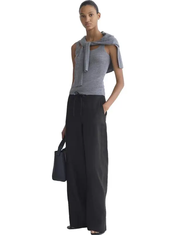 Everlane Linen Wide-leg Drawstring Pant - Black