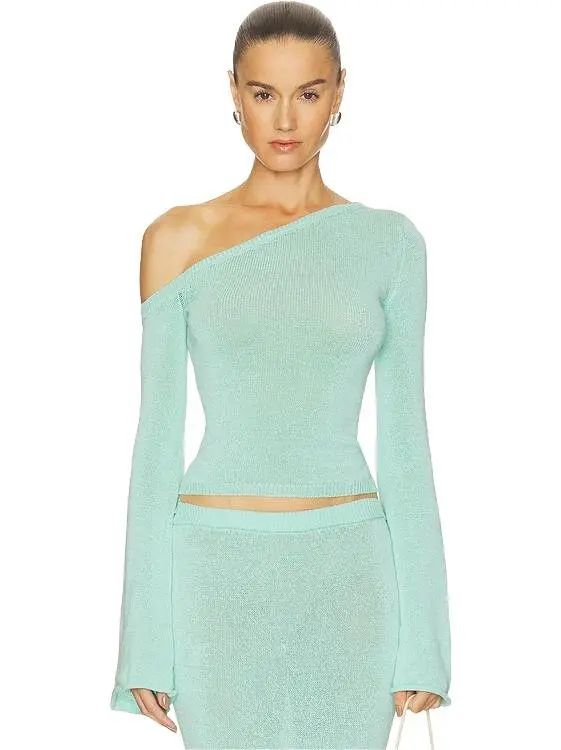 SEROYA Alivia One-shoulder Knit Top - Spearmint