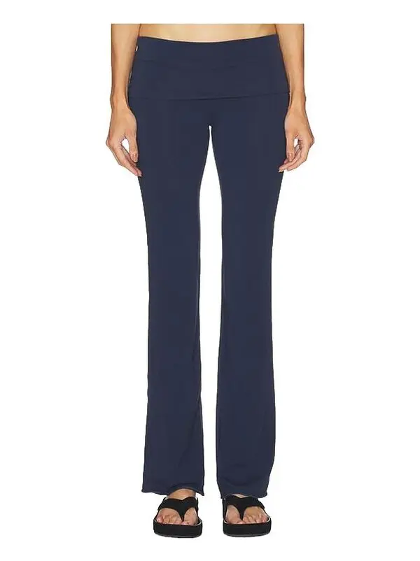 SKIMS Cotton Jersey Foldover Pant - Navy