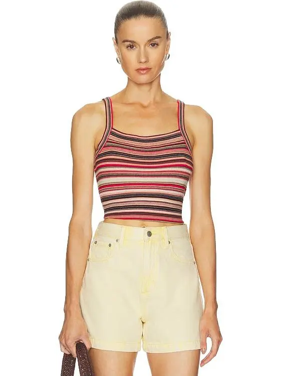 PISTOLA Frannie Sweater Tank - Coral Rose Multi Stripe