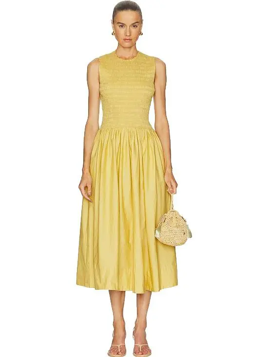 PISTOLA Gladys Smocked Bodice Dress - Light Tumeric
