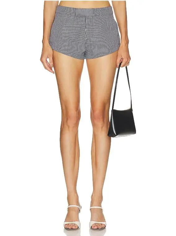 NAKEDVICE The Elliot Stripe Denim Short - Black & White