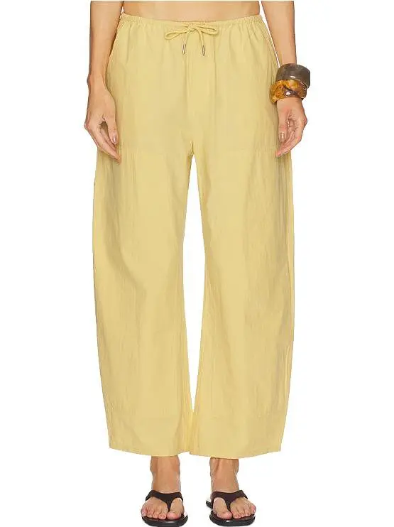 PISTOLA Theo Drawstring Poplin Pant - Light Tumeric