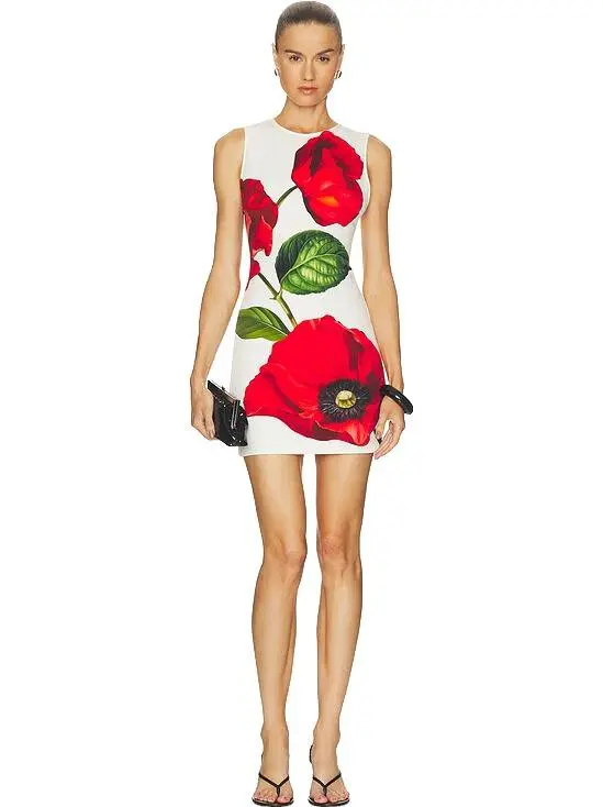 Alice + Olivia Fitted Mini Dress With Floral Print - Summer Poppy