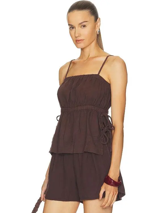 BOBI Side Tie Cami Top - Umber