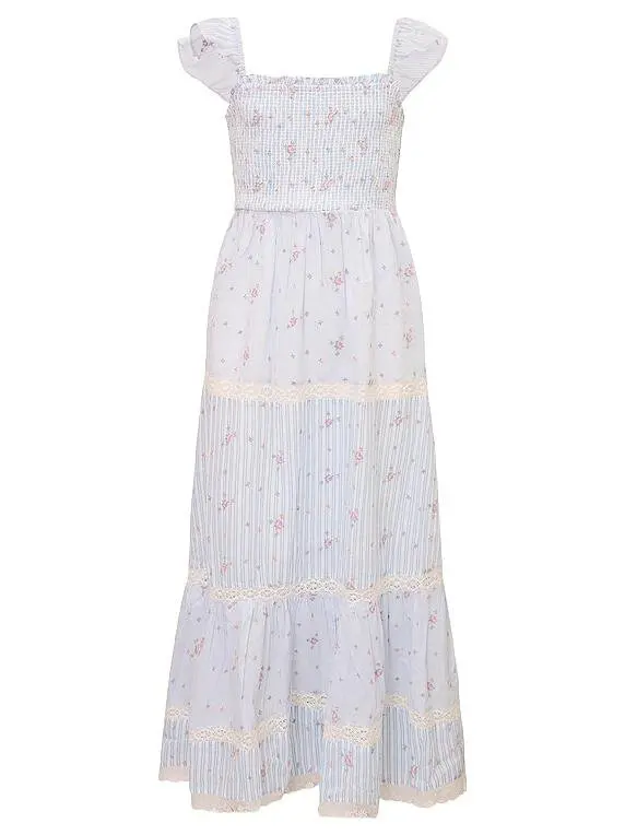 LoveShackFancy Tween Rhiannon Dress - Sky Mist