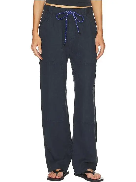 Rag & Bone Linen Drawcord Utility Pants - Sal