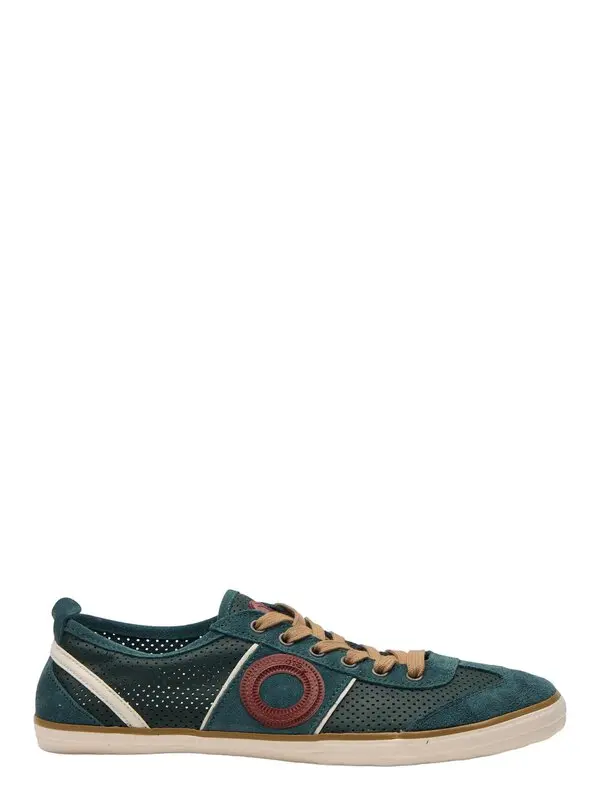 ARO Picada Saper Dark Perforated Leather Sneakers - Green