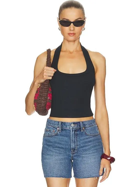 PISTOLA Nattie Modal Halter Tank Top - Black