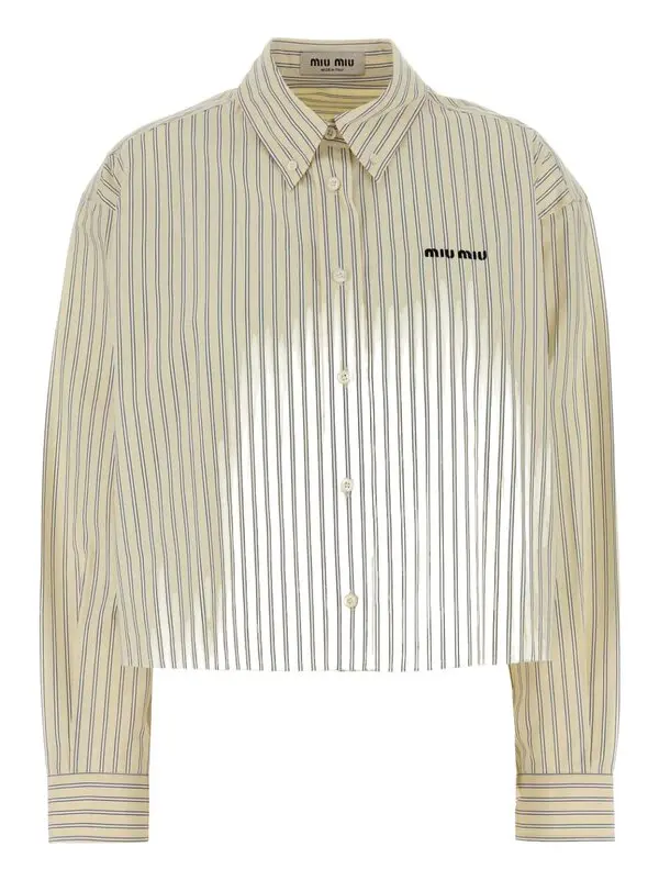 Miu Miu Striped Poplin Shirt - Multicolor