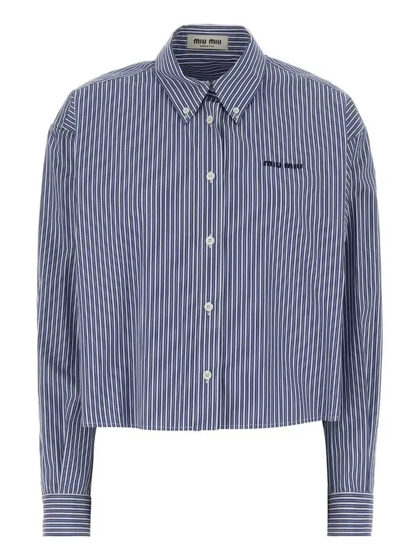 Miu Miu Striped Poplin Shirt - Multicolor