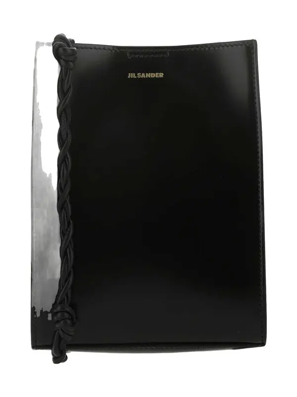 JIL SANDER Leather Tangle Shoulder Bag - Black
