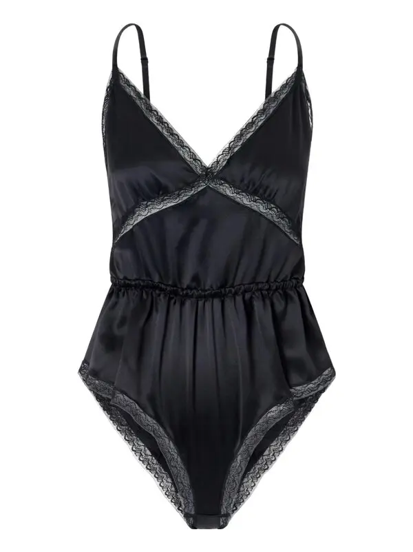 Dolce & Gabbana Lace Trim Bodysuit - Black