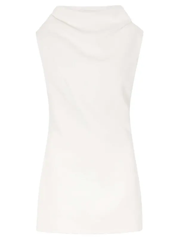 Khaite Crepe Satin Mini Dress With Cowl Neck - White