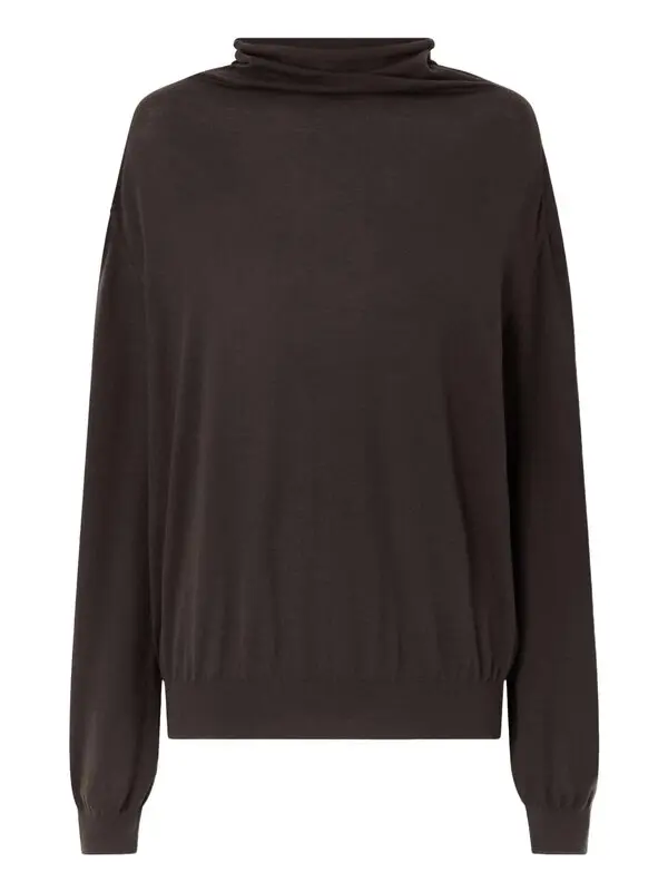 Khaite Annette Merino Wool Turtleneck Sweater - Black
