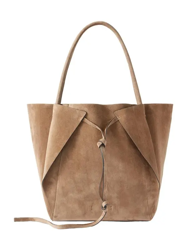Gabriela Hearst Marija Tasseled Suede Tote - Taupe