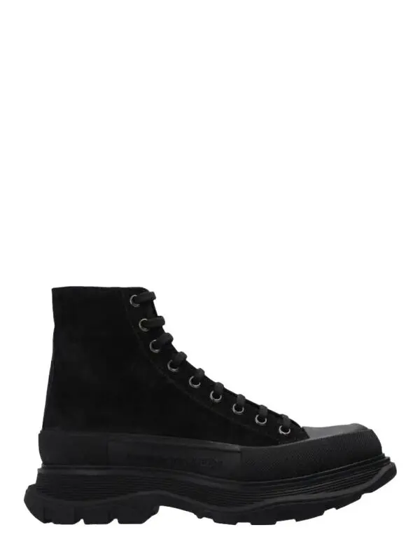 Alexander McQueen Tread Slick High Top Lace Up Boots - Black