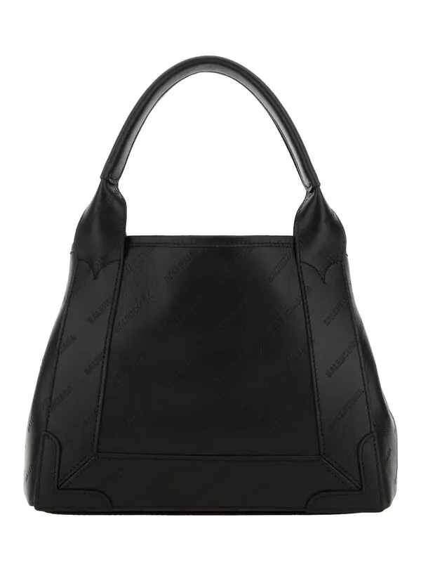 Balenciaga Leather Cabas Navy Xs Handbag - Black