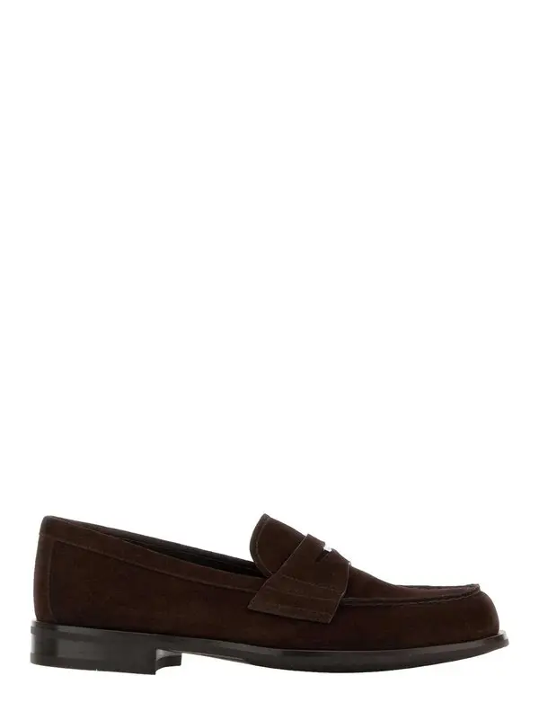 Prada Dark Suede Loafers - Brown