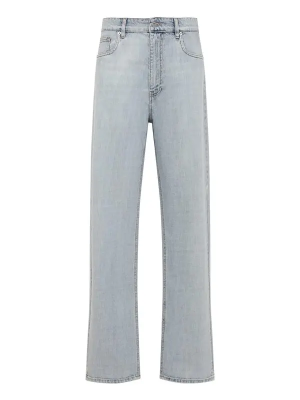 Miu Miu Light Wash Wide Leg Jeans - Blue