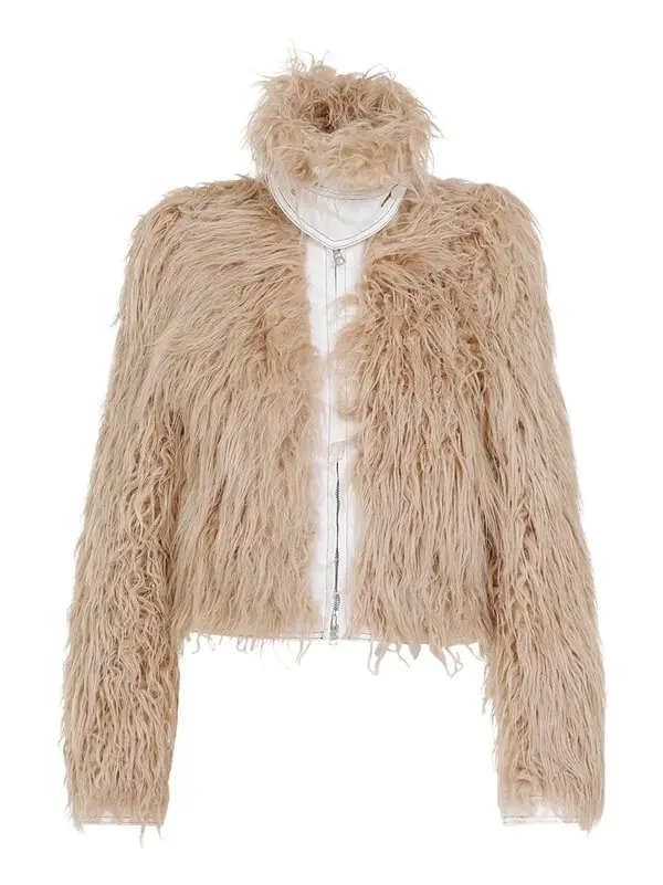 Dries Van Noten Vangel" Fur Effect Jacket - Multicolor