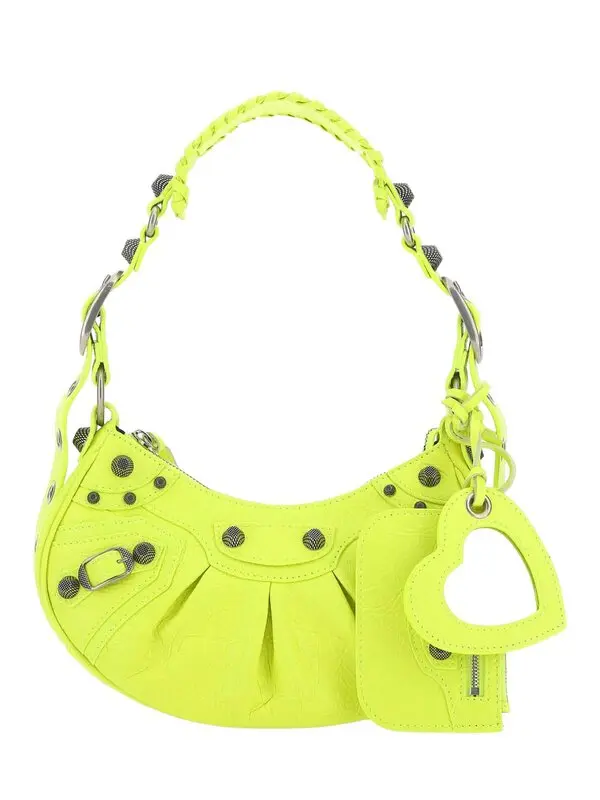 Balenciaga Fluo Nappa Leather Le Cagole Xs Shoulder Bag - Yellow